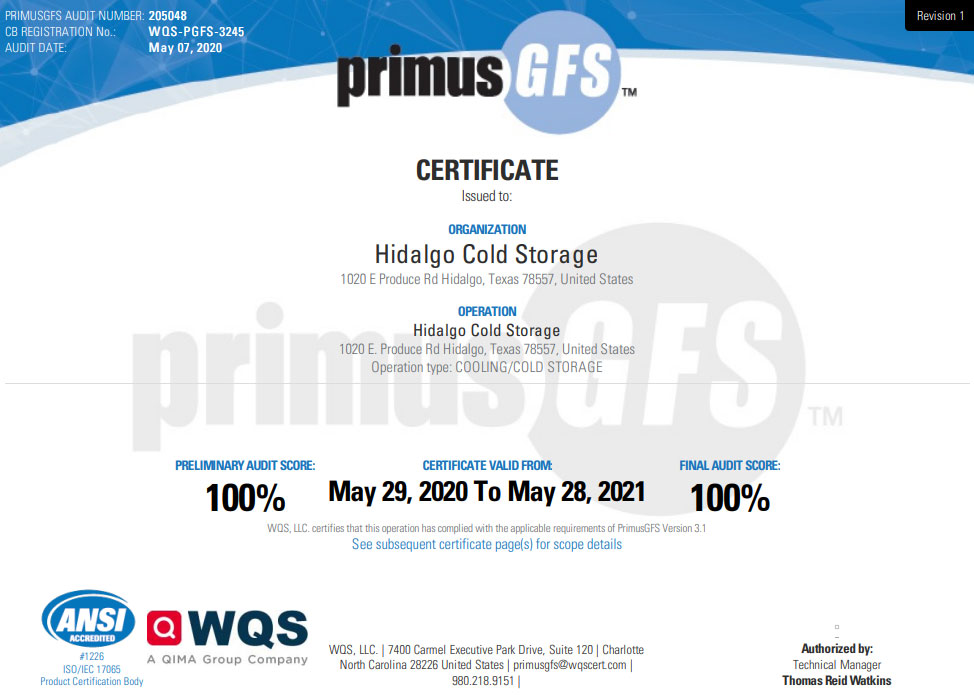 Lab Certifications + Food Safety Testing Reports | Western Pacific Produce